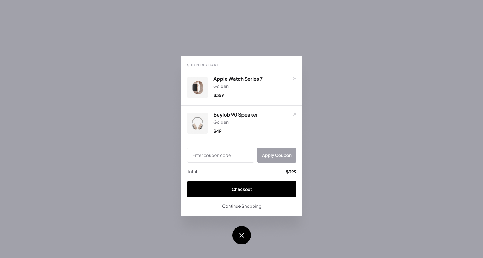 Figma Cart Components | Figcomponents