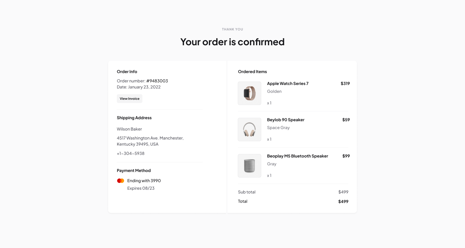 Figma Order Confirmation Components | Figcomponents