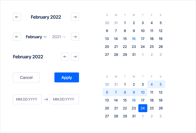 Figma Calendar Components | Figcomponents